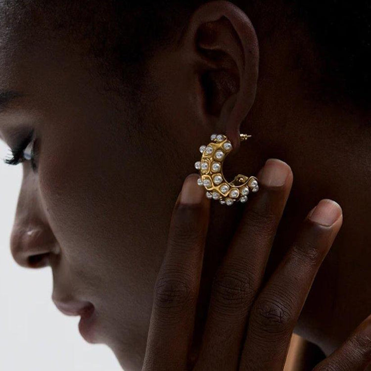 Mimi Bold Midi Pearl Earrings | GRISÉ NYC